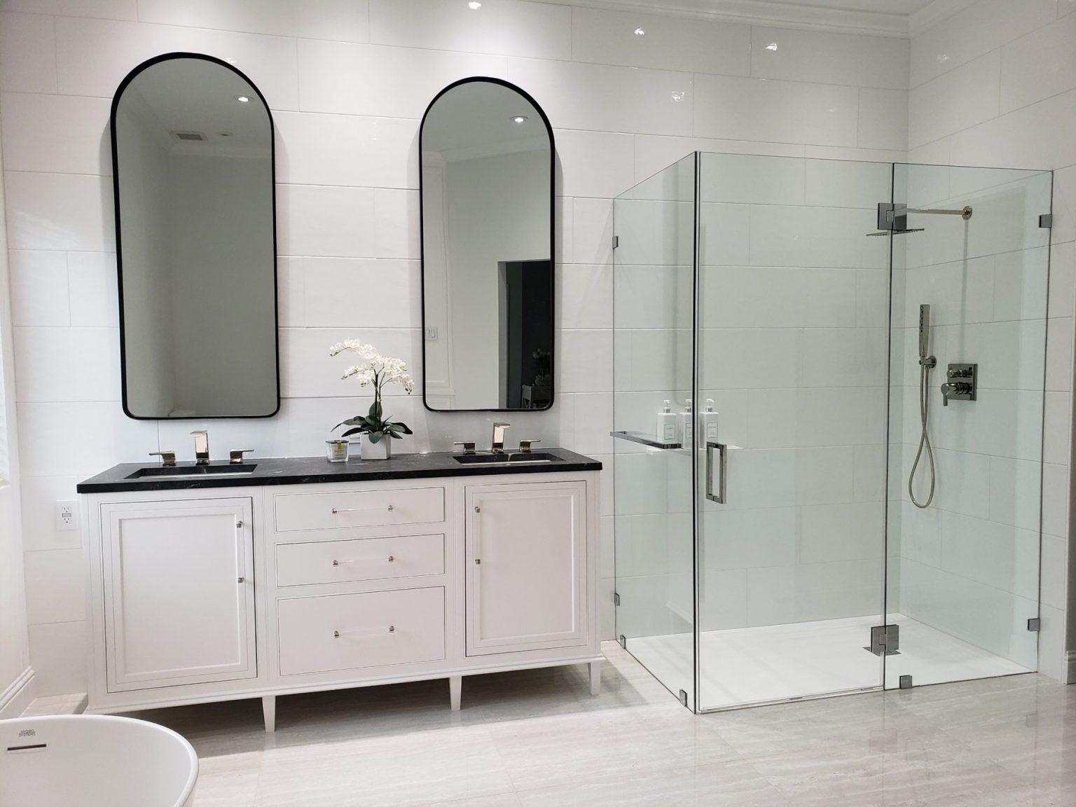 Easy to Install Custom Stone Resin Walk-In Shower Pans